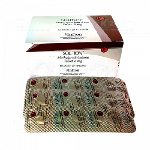 SOLFION Methylprednisolone Tablet 8mg (10Blister x 10Tablet) – TOVPET.COM